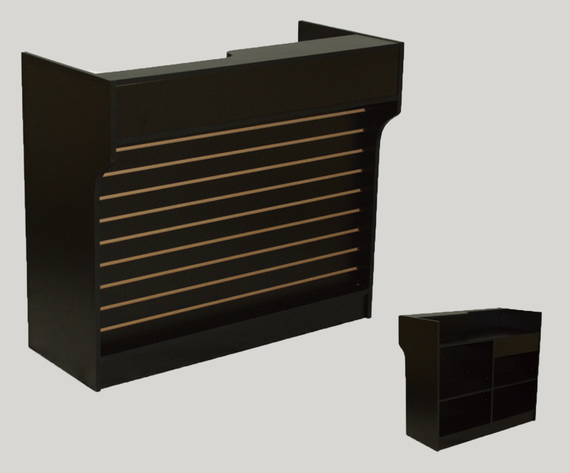 LEDGETOP COUNTER with SLATWALL FRONT PANEL BLACK - DWC