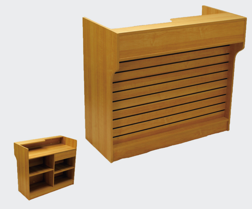 LEDGETOP COUNTER with SLATWALL FRONT PANEL MAPLE - DWC