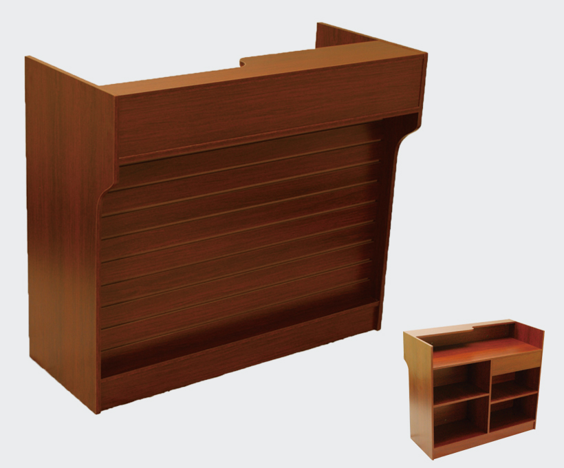 LEDGETOP COUNTER with SLATWALL FRONT PANEL WALNUT - DWC