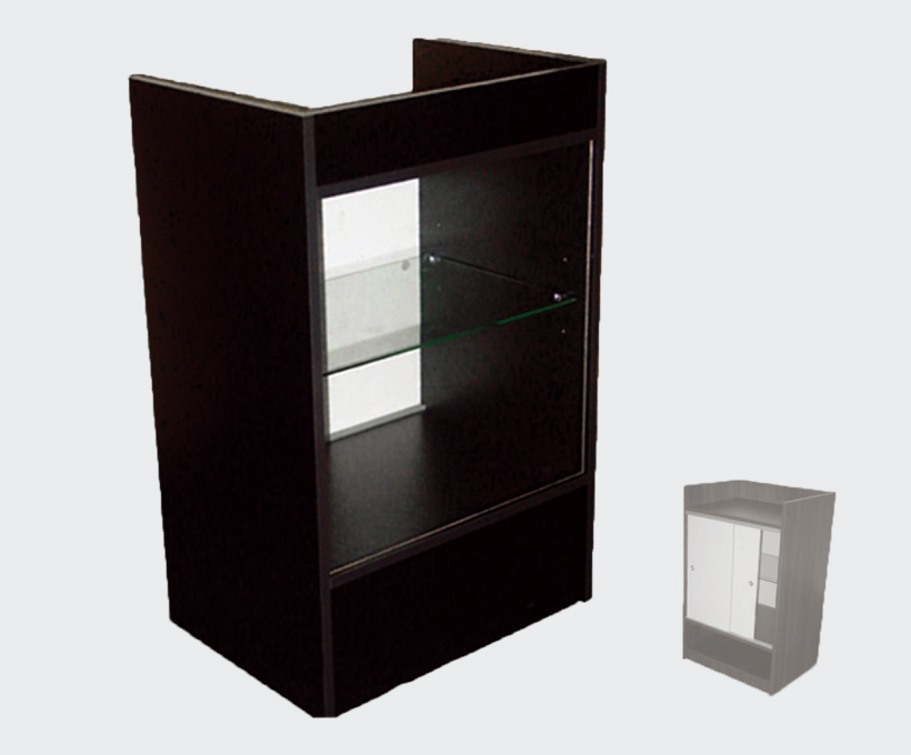 SCRGB GLASS FRONT CASH REGISTER STAND - DWC