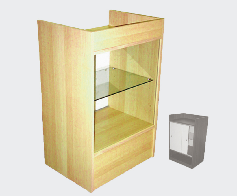 SCRGM GLASS FRONT CASH REGISTER STAND - DWC