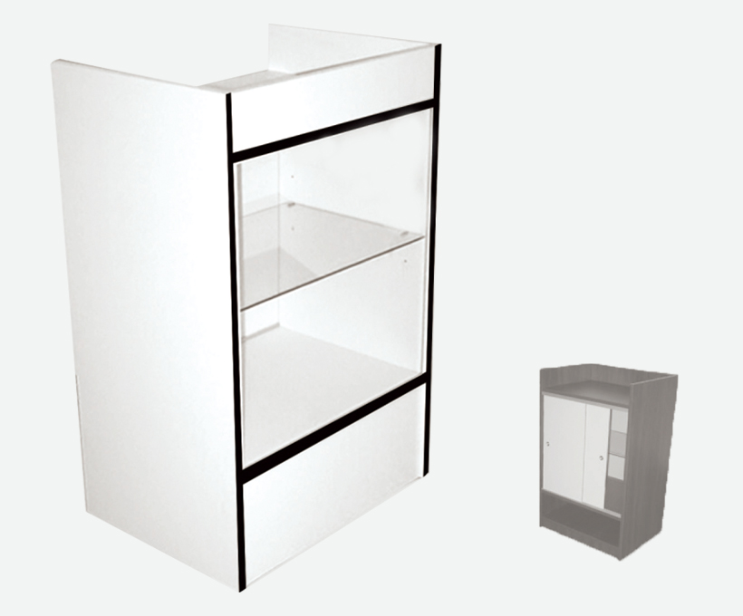 SCRGW GLASS FRONT CASH REGISTER STAND - DWC